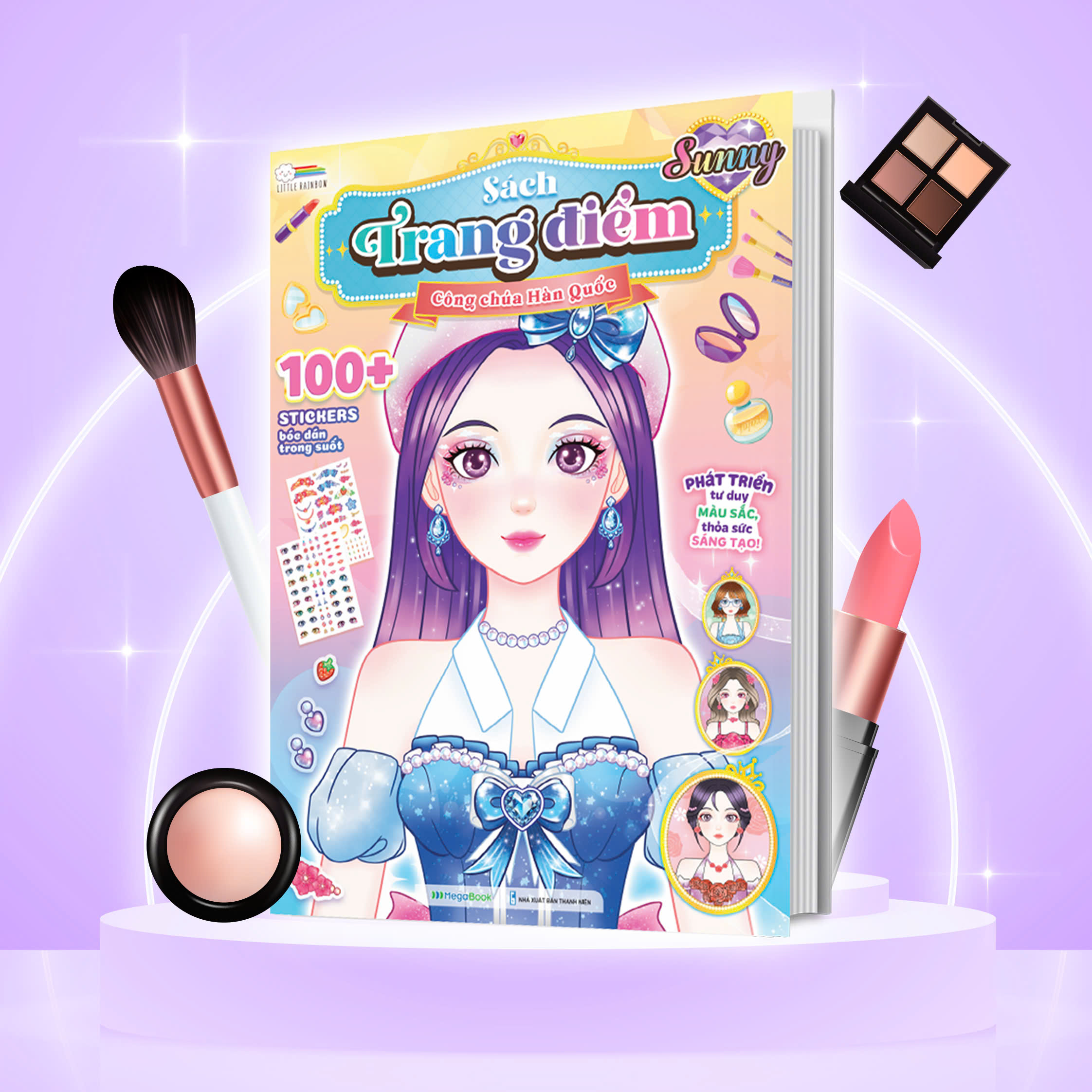 Sách Trang điểm Công chúa Hàn Quốc Sunny (Tô màu và bóc dán hơn 100 ...