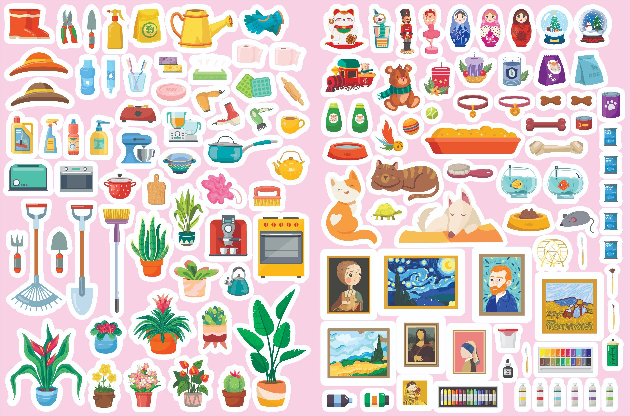 Sách Trò chơi Đồ hàng Trang Trí Nhà (Hơn 200 Stickers)